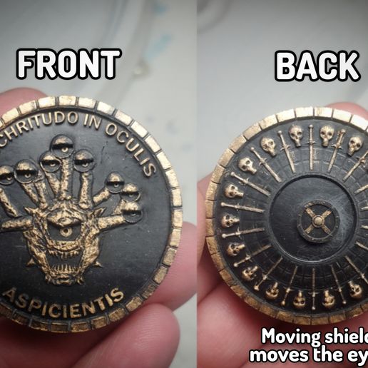 👀 Moving Eyes Ancient Beholder Coin・ STL File for 3D printing・Cults