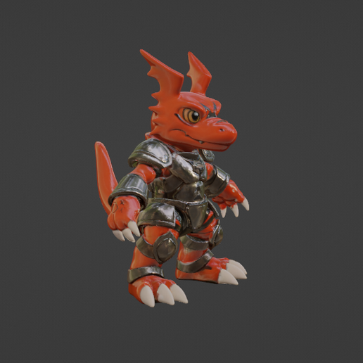🐉 Guilmon - digimon・Archivo STL para Impresión 3D・Cults