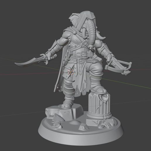 🐘 dnd loxodon pícaro・Archivo STL para Impresión 3D・Cults