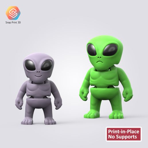 👽 Flexi Articulated Alien・ STL File for 3D printing・Cults