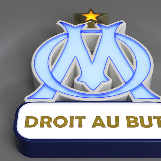 STL file Lamp Olympique de Marseille・3D print design to download・Cults