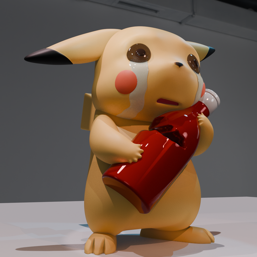 🐉 KETCHUP PIKACHU V2 - POKEMON・ 3D File for 3D printing・Cults