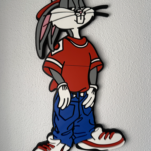 👾 BUGS BUNNY HIP HOP 90S 54 CM・ 3MF File for 3D printing・Cults