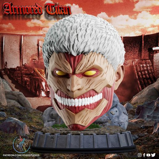 📁 Armored Titan Mask 3D Print File STL・ STL File for 3D printing・Cults