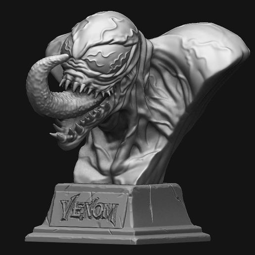 Download STL file Venom Bust - Marvel 3D print model • 3D printer object • Cults