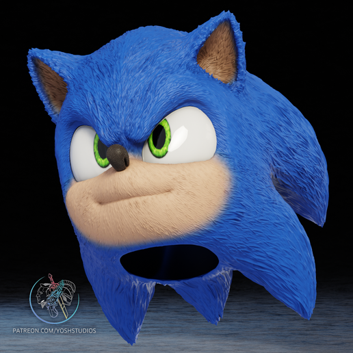 🎬 Sonic Movie Mask 3D Printer STL File・ 3MF File for 3D printing・Cults