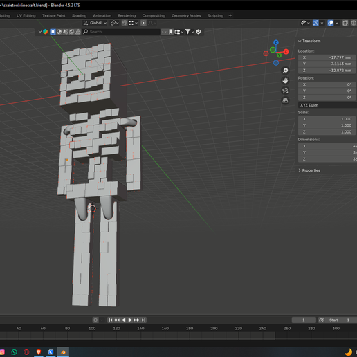 💀 Minecraft Skeleton・ STL File for 3D printing・Cults
