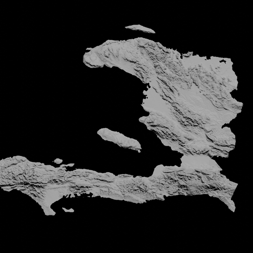 🗺️ Topographic Map of Haiti – 3D Terrain・ 3D File for 3D printing・Cults
