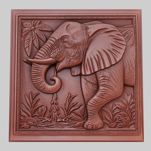 3D file The elephant drinks water with its trunk 3d printer model ...