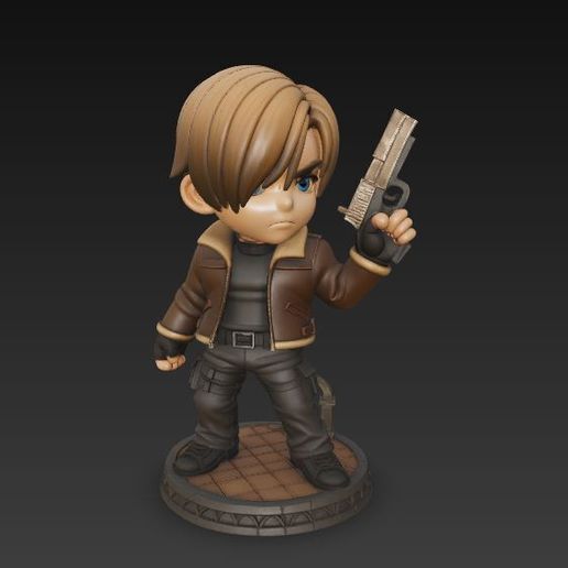 🦁 residet evil 4 lion s kennedy chibi・ STL File for 3D printing・Cults