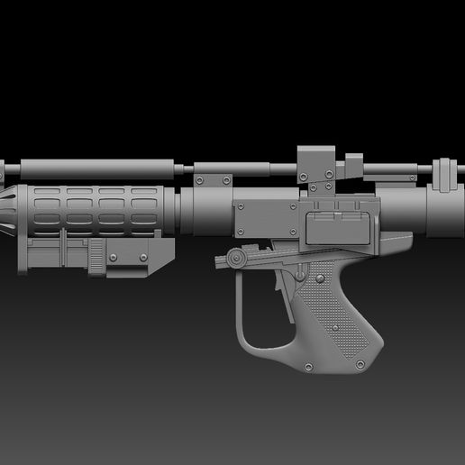 🤖 E-5 COMMANDO DROID BLASTER LIFE SIZE FOR 3D PRINT (1:1, 1:6, 1:12 ...