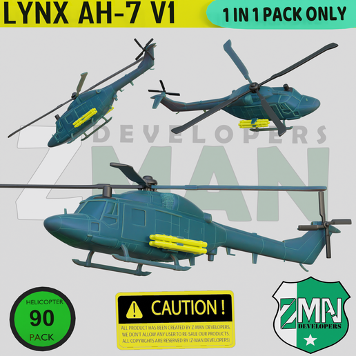 🚁 LYNX AH-7 V1 (HELICOPTER)・ STL File for 3D printing・Cults