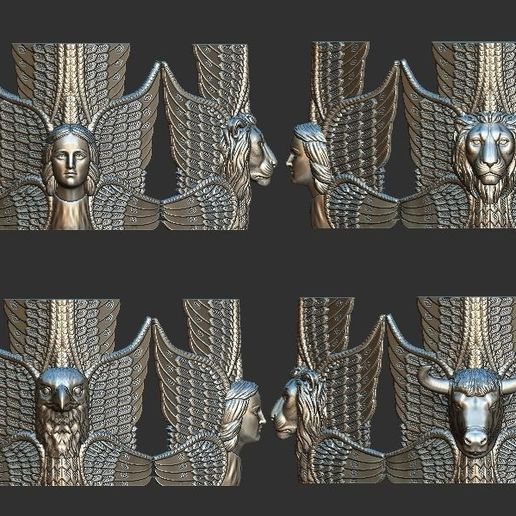 🔣 Four evangelists line symbols angel lion bull eagle 3D model 3D print ...