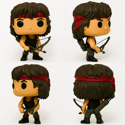 🎲 Rambo Funko Pop・ STL File for 3D printing・Cults