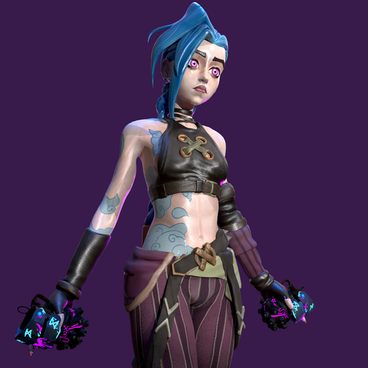 STL file Arcane - Jinx 200 mm 👾 ・Model to download and 3D print・Cults