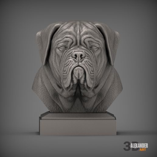 👤 Dogues de Bordeaux bust 3D print model・ STL File for 3D printing・Cults