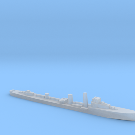 STL-Datei HMS Wessex (D43) W class destroyer 1:3000 WW2 ⛵ ・3D ...