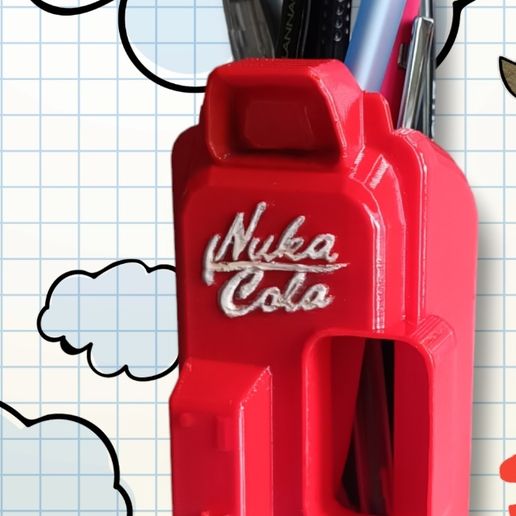 STL file pen holder, desk organizer, nuka cola fallout 🖊️ ・Template to ...