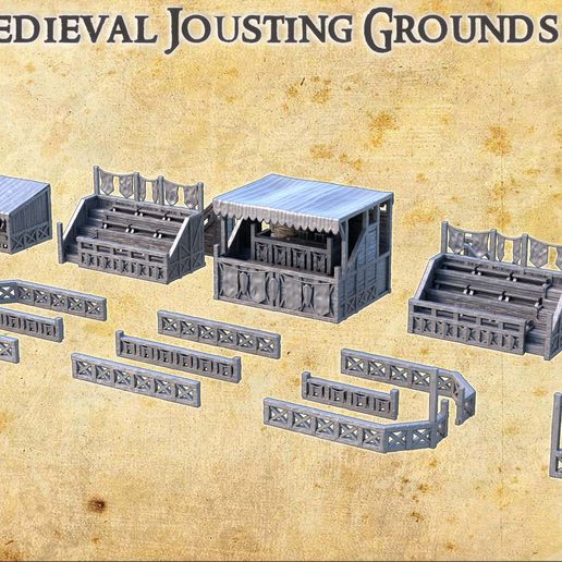 🎲 Medieval Jousting Grounds 28 mm Tabletop Terrain・ STL File for 3D ...