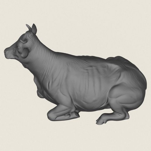 🐄 Cow Sitting・ STL File for 3D printing・Cults