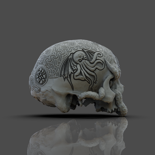 💀 Lovecraft Skull Style・Archivo STL para Impresión 3D・Cults