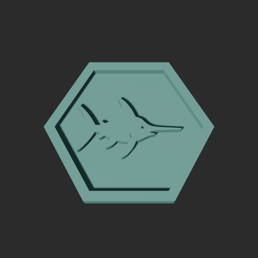 🎲 Swordfish Meeple Hexagon – 3D Printable Game Token・ 3D File for 3D ...