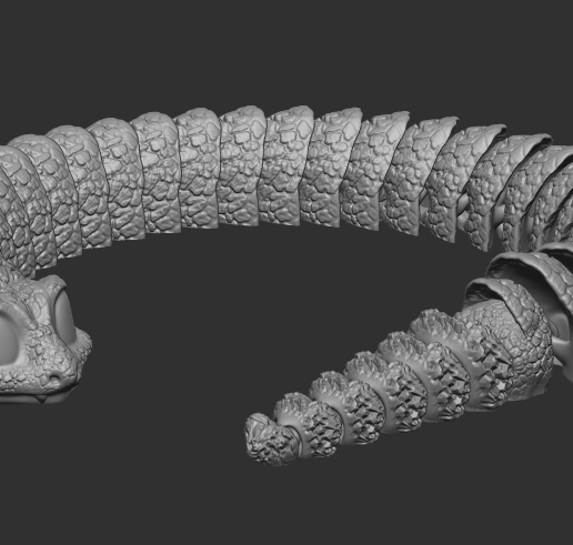 🐍 # **FLEXI Articulated Snake 3D Print Model with movable segments ...