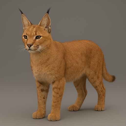 👾 3D Render of a Caracal・ STL File for 3D printing・Cults