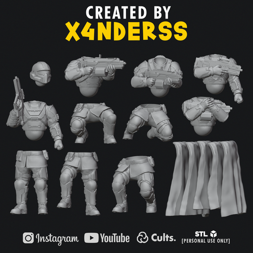 STL file [X4NDERSS 1⁄48] UNOFFICIAL HELLDIVERS 2 SET 5 • FAN ART ...
