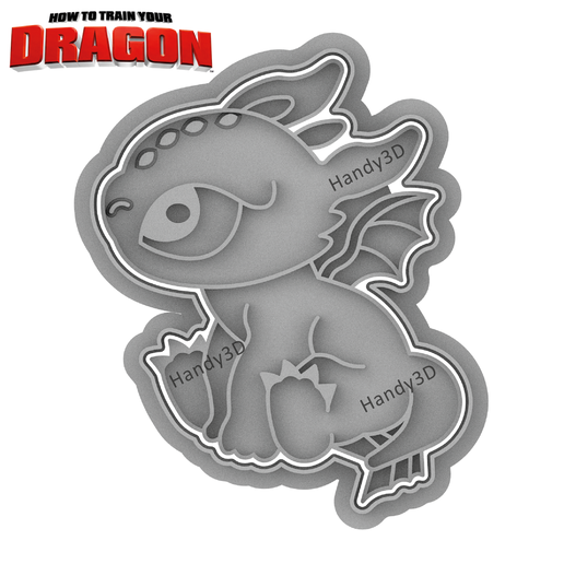 Archivo STL Toothless sitting How to train your dragon COOKIE CUTTER ...