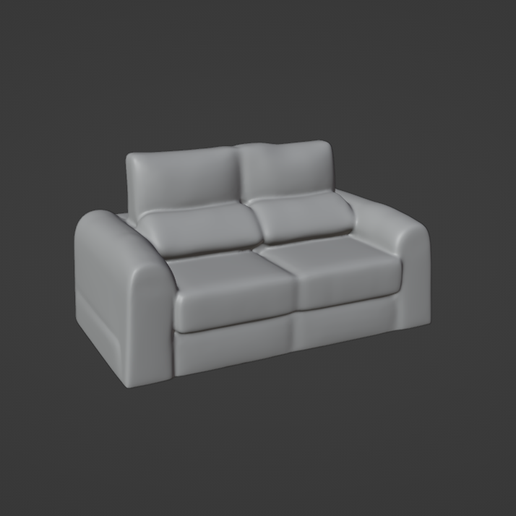 🛋️ Simple Modern Sofa – Minimalist 3D Couch・Free STL File for 3D ...