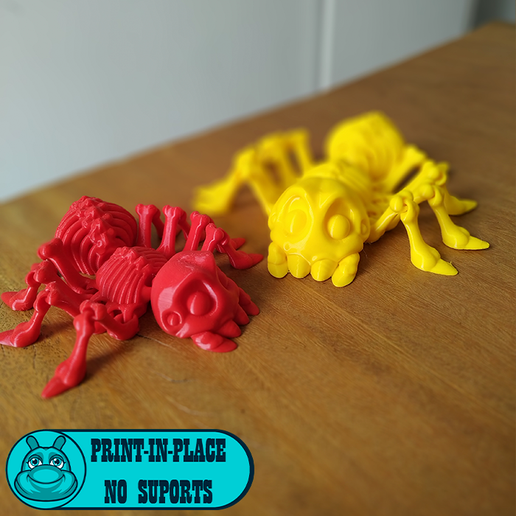 STL file Artculated Flexi Skeleton Spider Print in Place 💀 ・Template to ...
