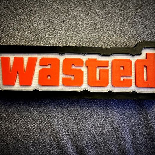 🔦 GTA Wasted WallArt・Archivo 3MF Gratis para Impresión 3D・Cults