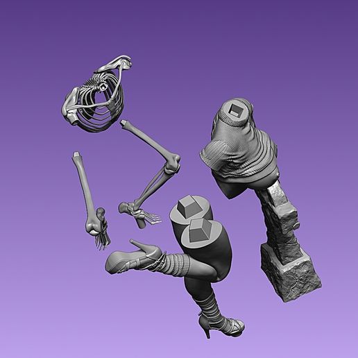 💀 VELMA FROM SCOOBY DOO PLAYS WITH SKELETON AT CEMETERY・ OBJ File for ...