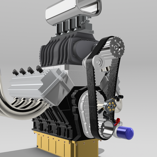 🏎️ Vintage HEMI Supercharged Injected Nostalgia Engine・ STL File for 3D ...