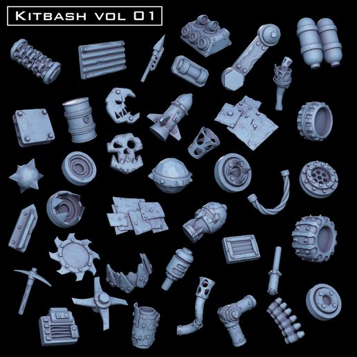 💣 Vol.1 Kitbash Ork / 40 Unique pieces・ 3D File for 3D printing・Cults