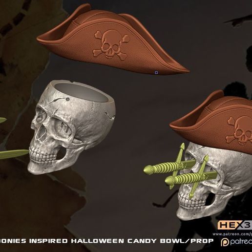 🎃 Goonies Halloween Skull Prop/Candy Bowl・ 3D File for 3D printing・Cults