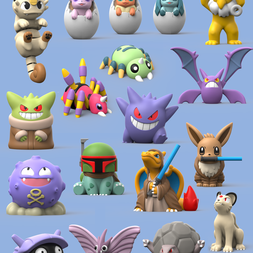 🐉 Golden Pack - 600++ Pokemon models in this pack.・ 3D File for 3D ...