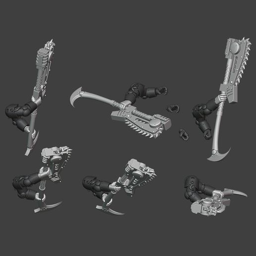🤲 Gen 2S Heavy Chain-glaive hands Add-on・ STL File for 3D printing・Cults