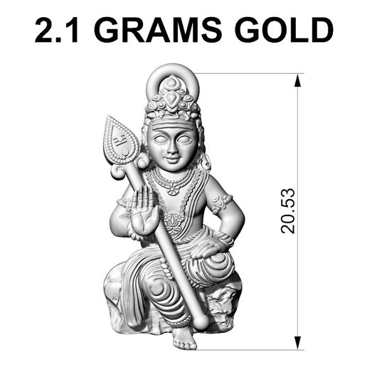 🗿 3D STL: 2.1G Lord Murugan/Kartikeya Seated Idol・ STL File for 3D ...
