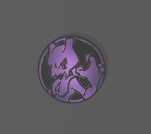 Archivo STL Mewtwo Pokemon Coin TCG 🐉 ・Plan para descargar y imprimir ...
