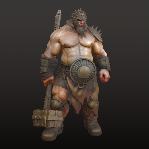 🔨 Giant Hammer Warrior STL Massive Battle Giant 3D Model・ STL File for ...