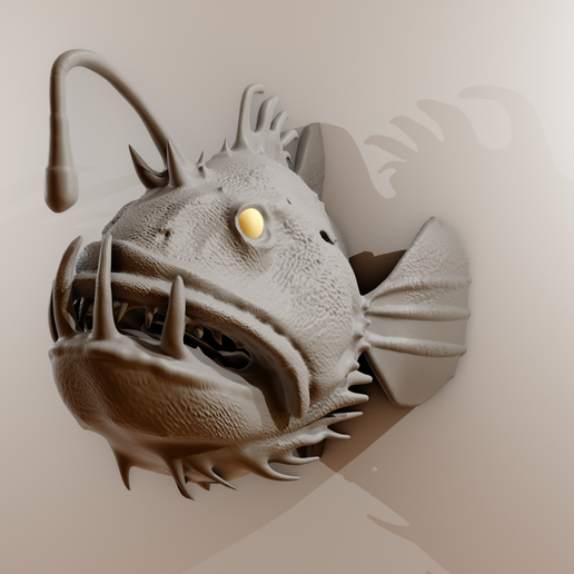 STL file anglerfish head wall mount stl 🎲 ・3D printer model to download ...