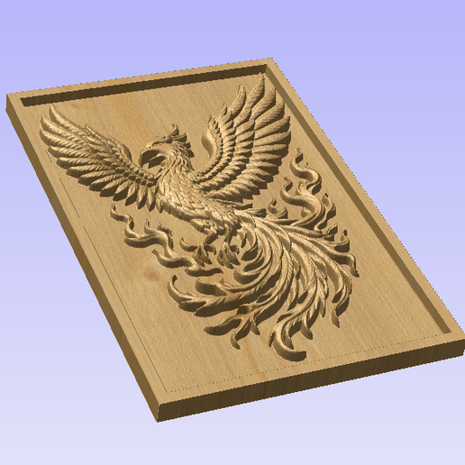 🦅 Phoenix Fire 3D Model for CNC – Mythical Bird Relief STL・ STL File ...