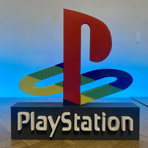 3D file Playstation Retro Logo (Print in parts) 🎮 ・3D print design to ...