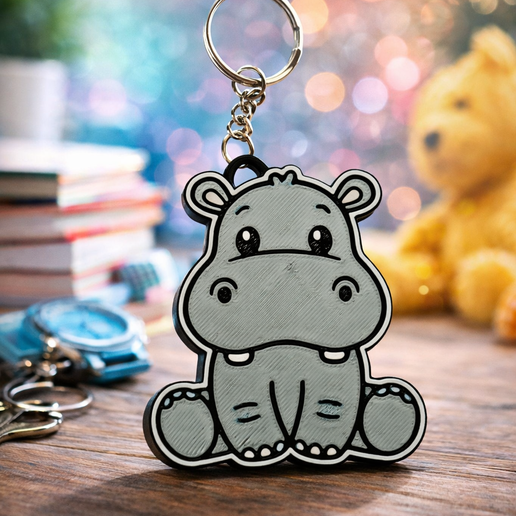 🦛 hippo keychain・ 3MF File for 3D printing・Cults