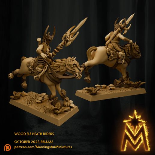 🪵 Wood Elf Heath Riders | 32mm Scale Presupported Miniatures・ 3D File ...