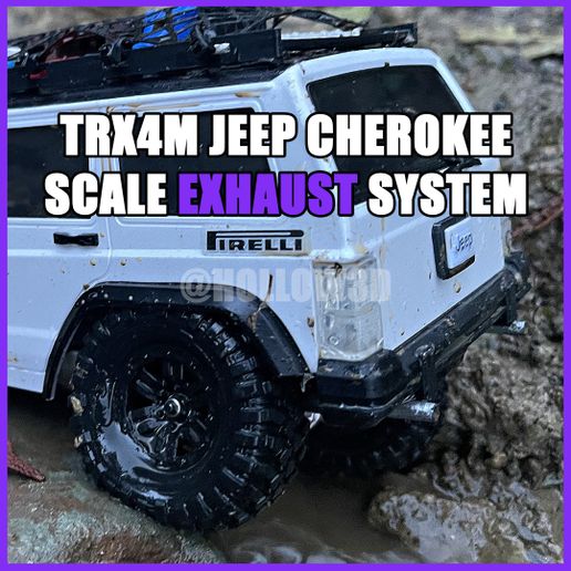 🚁 TRX4M INJORA JEEP CHEROKEE SCALE EXHAUST / DUAL MUFFLER・ STL File for ...