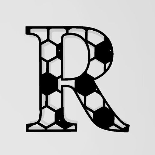 ⚽ Soccer letter R・ STL File for 3D printing・Cults