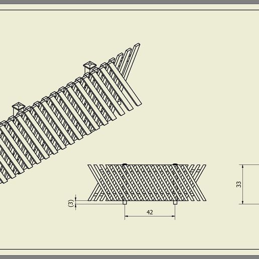 🛤️ Model Railway Double Angled fence panels,・ STL File for 3D printing ...